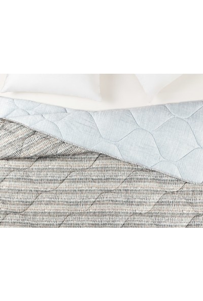 Madame Coco Pancy Çift Kişilik Micro Yorgan - Bej/indigo