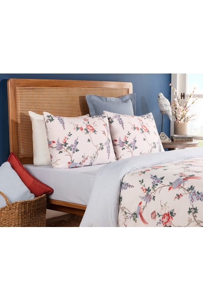 Madame Coco Jarome Tek Kişilik Baskılı Ranforce Nevresim Takımı - Bej