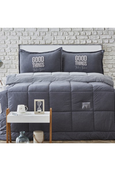 Karaca Home Softy Gri Tek Kişilik Cotton Comfort Set