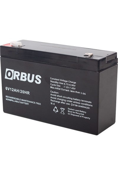 Akü 6 Volt 12 Amper Powermaster * Orbus * Atex ( 150 x 50 x 94 mm ) Akü 6 Volt 12 Amper Powermaster * Orbus * Atex ( 150 x 50 x 94 mm )