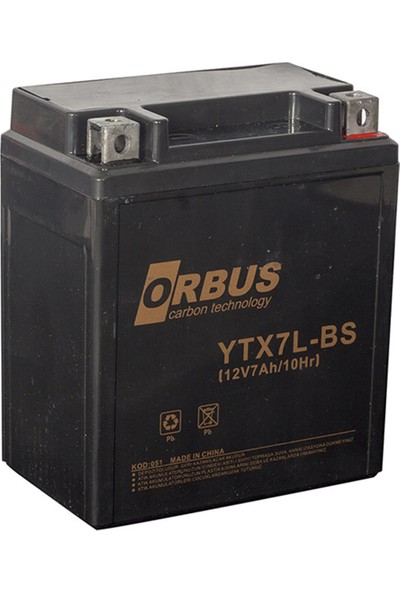 Orbus Akü 12 Volt 7 Amper Orbus YTX7L-BS Asit Içinde Karbon Bisiklet Aküsü Orbus Akü 12 Volt 7 Amper Orbus YTX7L-BS Asit Içinde Karbon Bisiklet Aküsü