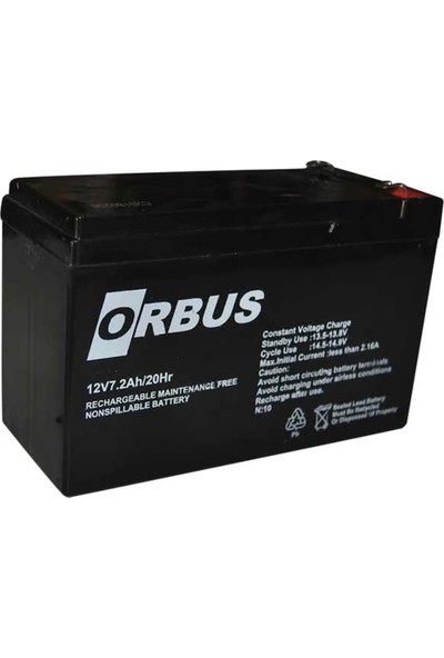 Akü 12 Volt 7.2 Amper Orbus Upsler Için ( 150 x 65 x 90 mm )