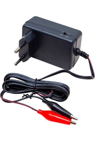Mervesan MT-6/12C 6V-12V 1 Amper Akü Şarj Adaptörü (Krokodil Uçlu) Powermaster 6V-12V Mervesan MT-6/12C 6V-12V 1 Amper Akü Şarj Adaptörü (Krokodil Uçlu) Powermaster 6V-12V