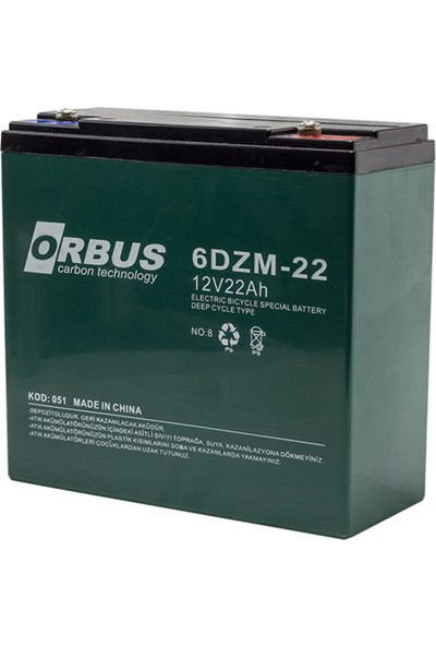 Orbus Akü 12 Volt 22 A / 24 A Orbus / Kıjo ( 180 x 76 x 167 mm ) ( Elektirikli Bisiklet Aküsü ) 6 Dzm 12 Orbus Akü 12 Volt 22 A / 24 A Orbus / Kıjo ( 180 x 76 x 167 mm ) ( Elektirikli Bisiklet Aküsü ) 6 Dzm 12