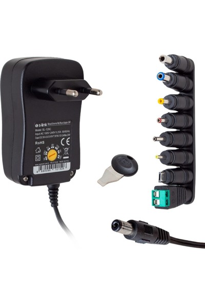 S-Lınk SL-129C 3 Volt - 12 Volt 2 Amper Ayarlı 8 Uçlu Swıtch Mode Plastik Kasa Adaptör S-Lınk SL-129C 3 Volt - 12 Volt 2 Amper Ayarlı 8 Uçlu Swıtch Mode Plastik Kasa Adaptör