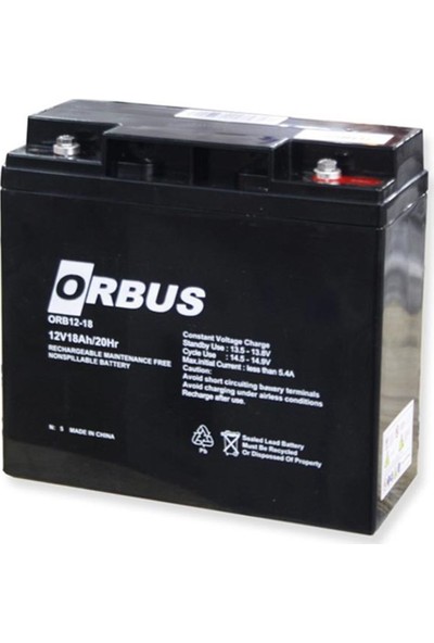 Akü 12 Volt 18 Amper Powermaster * Orbus * Atex ( 181 x 76 x 167 mm ) Akü 12 Volt 18 Amper Powermaster * Orbus * Atex ( 181 x 76 x 167 mm )