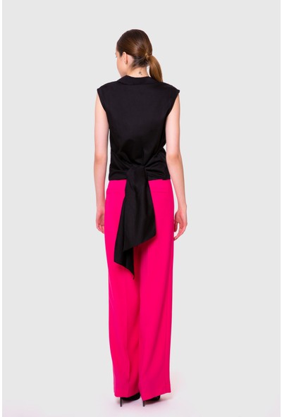 Ceket Yakalı, Nakış Detaylı Poplin Üst