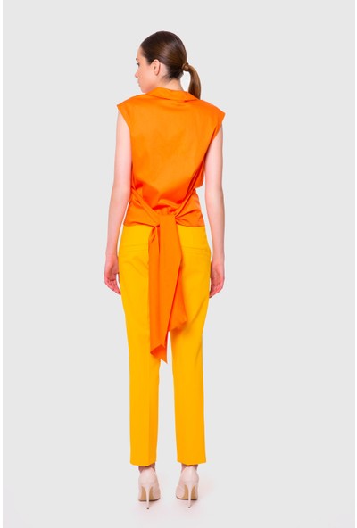 GIZIA Ceket Yakalı, Nakış Detaylı Poplin Üst