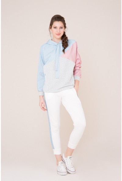 GIZIA Mavi Şerit Detaylı Spor Pantolon