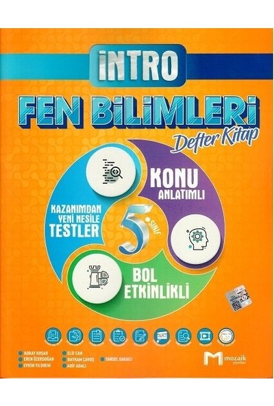 Mozaik Yayınları 5. Sınıf Fen Bilimleri İntro Defter Kitap Mozaik Yayınları 5. Sınıf Fen Bilimleri İntro Defter Kitap