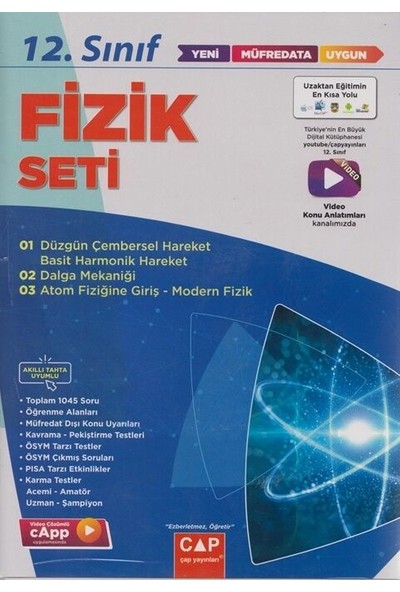 Çap Yayınları 12. Sınıf Fizik Anadolu Lisesi Seti