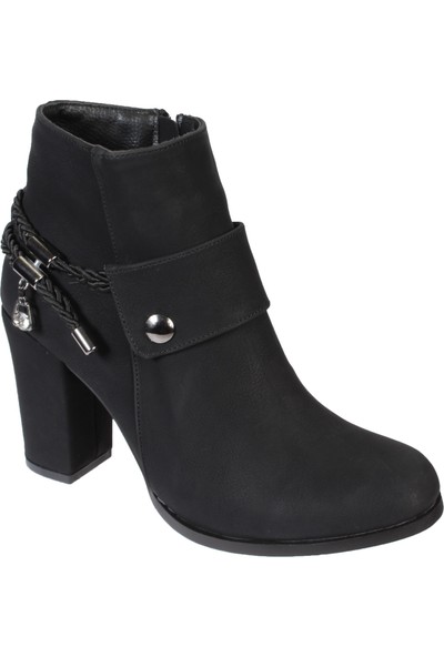 Yaz Kış Ayakkabı Yazkış Kadın Siyah Nut Cilt 8cm Fermuarlı Bilek Boyu 11CM Toka Detaylı Bot Yaz Kış Ayakkabı Yazkış Kadın Siyah Nut Cilt 8cm Fermuarlı Bilek Boyu 11CM Toka Detaylı Bot