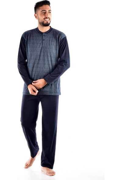 Pemilo Erkek 1002 Jakarlı Uzun Kol Pijama Takımı Füme Pemilo Erkek 1002 Jakarlı Uzun Kol Pijama Takımı Füme