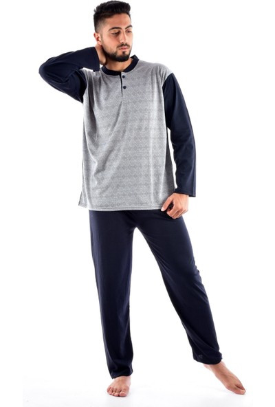 Pemilo Erkek 1002 Jakarlı Uzun Kol Pijama Takımı Gri Pemilo Erkek 1002 Jakarlı Uzun Kol Pijama Takımı Gri