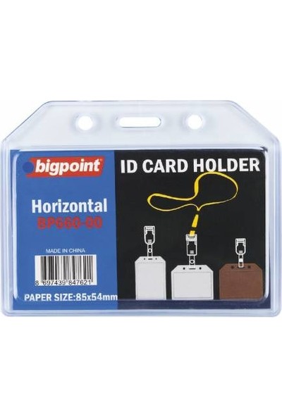 Bigpoint Yatay Şeffaf Kart Kabı 85 x 54 mm 5'li Bigpoint Yatay Şeffaf Kart Kabı 85 x 54 mm 5'li