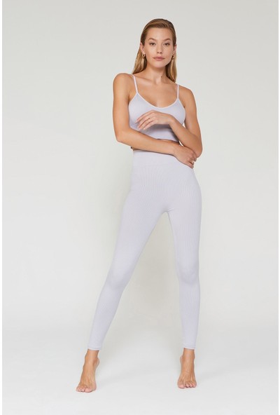 Cansoy Yüksek Bel Lila Uzun Tayt