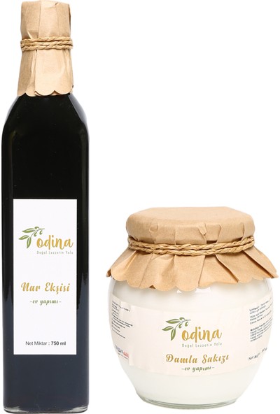 Odina Nar Ekşisi 750 ml + Damla Sakızı Macunu 360 gr Odina Nar Ekşisi 750 ml + Damla Sakızı Macunu 360 gr