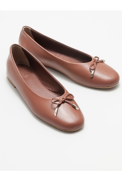 Elle Kahve Deri Kadın Babet