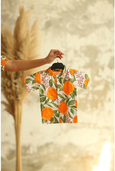 Küçüğüm Butik Portakallı Erkek Çocuk Gömlek Küçüğüm Butik Portakallı Erkek Çocuk Gömlek