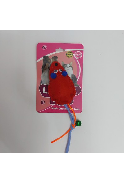 Lazy Pet Toys Keçe Fare Kedi Oyuncağı & Catnipli & Zilli & Orta Boy 10 Cm. // [ 1 Adet ]