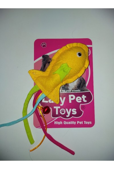 Lazy Pet Toys Keçe Balık Kedi Oyuncağı & Catnipli & Zilli & Orta Boy 10 Cm. // [ 1 Adet ]