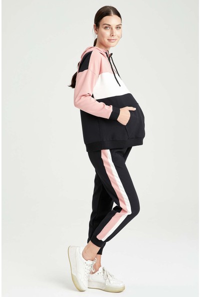 DeFacto Hamile Relax Fit Renk Bloklu Jogger Eşofman Altı W5247AZ21AU DeFacto Hamile Relax Fit Renk Bloklu Jogger Eşofman Altı W5247AZ21AU