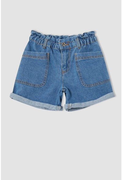 DeFacto Kız Çocuk Relax Fit Jean Şort V6422A621HS
