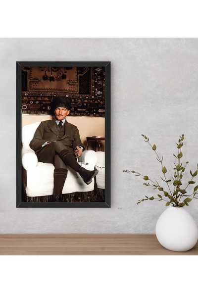 Bk Gift Atatürk Temalı Dekoratif Ahşap Siyah Çerçeveli Tablo-42 Bk Gift Atatürk Temalı Dekoratif Ahşap Siyah Çerçeveli Tablo-42