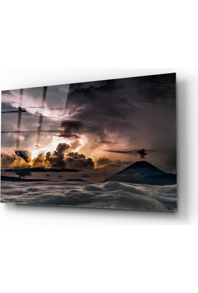 Mor Concept Şimşekli Gece Cam Tablo 45 x 70 cm Mor Concept Şimşekli Gece Cam Tablo 45 x 70 cm