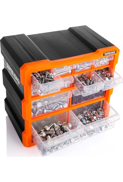 Super Bag ASR-6007 Monoblok 12 Çekmeceli Organizer Kutu Super Bag ASR-6007 Monoblok 12 Çekmeceli Organizer Kutu