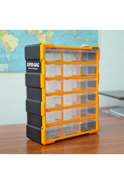 Super-Bag Super Bag ASR-6002 Mono Blok Çekmeceli Organizer 18'li Super-Bag Super Bag ASR-6002 Mono Blok Çekmeceli Organizer 18'li