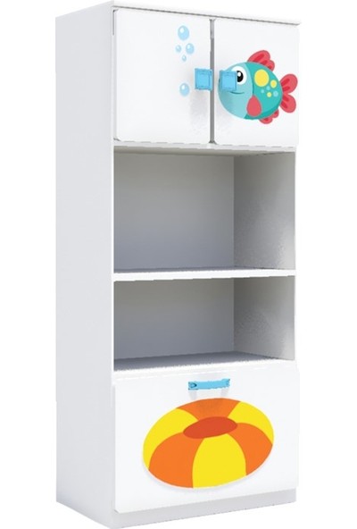 Woody Life 2 Kapaklı 2 Çekmeceli Çocuk Odası Anaokulu Kreş Dolap Deniz Temalı Woody Life 2 Kapaklı 2 Çekmeceli Çocuk Odası Anaokulu Kreş Dolap Deniz Temalı