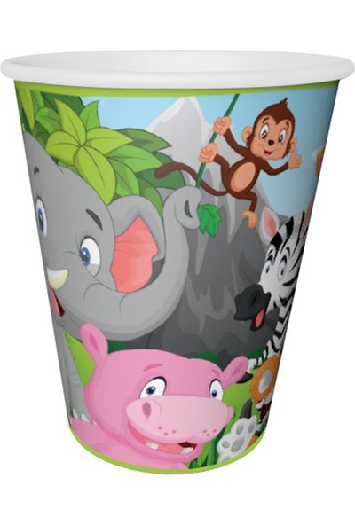 Balonevi TSF8719 Balonevi, Safari, 8 Adet Kağıt Bardak, 220/240CC Balonevi TSF8719 Balonevi, Safari, 8 Adet Kağıt Bardak, 220/240CC