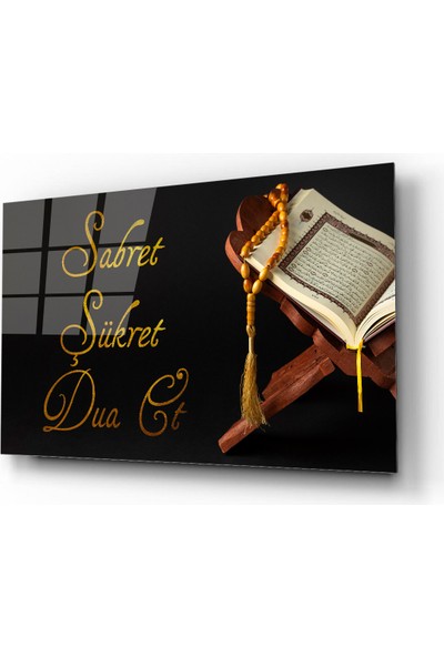 Mor Concept Sabret Şükret Dua Et Cam Tablo 30 x 45 cm