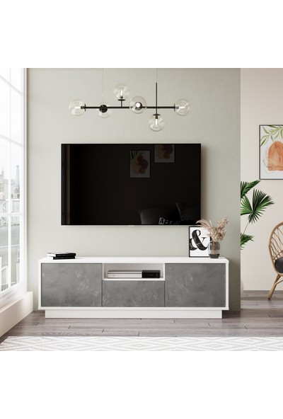 Robin Home Diego Tv Ünitesi Tv Sehpası 140CM Beton-Beyaz Dg3-Gw Robin Home Diego Tv Ünitesi Tv Sehpası 140CM Beton-Beyaz Dg3-Gw