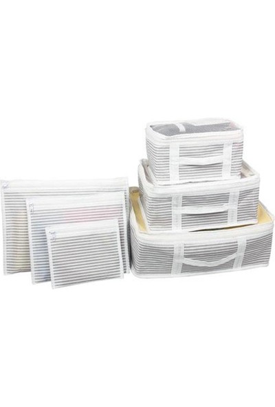 Proithalat Bavul Içi Düzenleyici Valiz Organizer 6 Lı Set - Çizgili Proithalat Bavul Içi Düzenleyici Valiz Organizer 6 Lı Set - Çizgili
