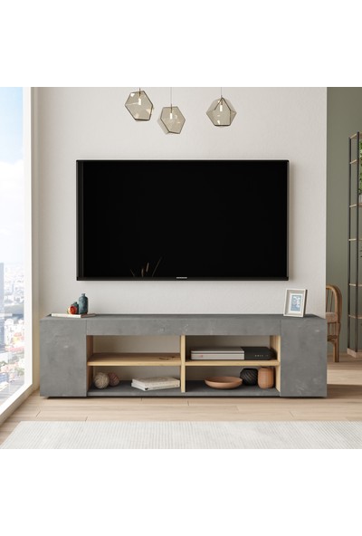 Robin Home Diego Tv Ünitesi Tv Sehpası 150CM Keçe-Beton DG13-KR