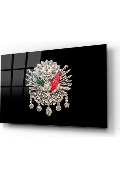 Mor Concept Osmanlı Tuğra Arma Cam Tablo 60 x 90 cm