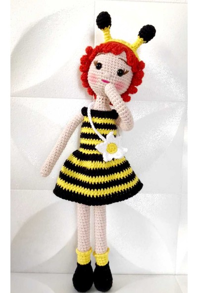 Toys City Arı Kostümlü Bebek Organik Örgü Oyuncak