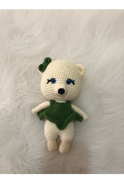 Toys City Sevimli Yeşil Ayı Organik Örgü Oyuncak