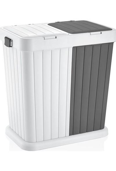 Ahir Ticaret Iki Bölmeli Otomatik Kapak Kirli Çamaşır Sepeti