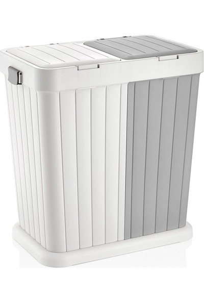 Ahir Ticaret Iki Bölmeli Otomatik Kapak Kirli Çamaşır Sepeti