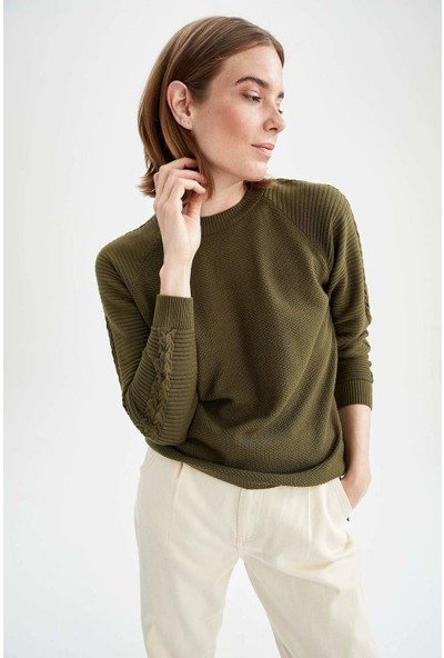 DeFacto Basic Relax Fit Uzun Kollu Triko Kazak L6333AZ21AU DeFacto Basic Relax Fit Uzun Kollu Triko Kazak L6333AZ21AU