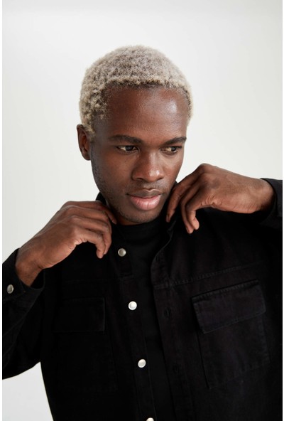 DeFacto Oversize Fit Uzun Kollu Jean Gömlek Ceket T0050AZ21AU