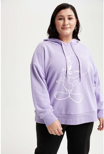 DeFacto Looney Tunes Lisanslı Relax Fit Büyük Beden Sweatshirt V9881AZ21WN DeFacto Looney Tunes Lisanslı Relax Fit Büyük Beden Sweatshirt V9881AZ21WN