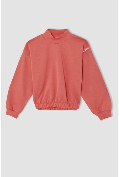 DeFacto Kız Çocuk Regular Fit Yarım Balıkçı Yaka Crop Sweatshirt V3866A621WN DeFacto Kız Çocuk Regular Fit Yarım Balıkçı Yaka Crop Sweatshirt V3866A621WN