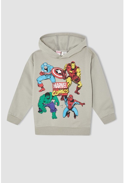 DeFacto Erkek Çocuk Relax Fit Marvel Lisanslı Kapüşonlu Sweatshirt W0250A621WN