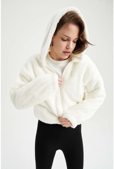 DeFacto Regular Fit Fermuarlı Pelüş Sweat Hırka W1972AZ21WN DeFacto Regular Fit Fermuarlı Pelüş Sweat Hırka W1972AZ21WN