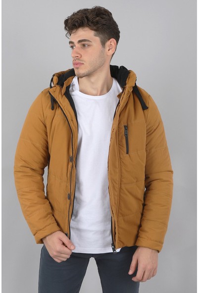 Arlin Erkek Dar Kesim Fermuarlı Kapüşonlu Hardal Mont Arlin Erkek Dar Kesim Fermuarlı Kapüşonlu Hardal Mont