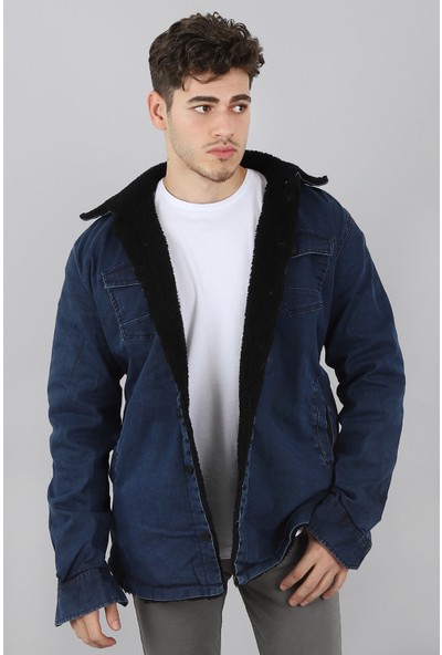 Arlin Erkek Dar Kesim Cepli Düğmeli Kürklü Koyu Lacivert Mont Arlin Erkek Dar Kesim Cepli Düğmeli Kürklü Koyu Lacivert Mont